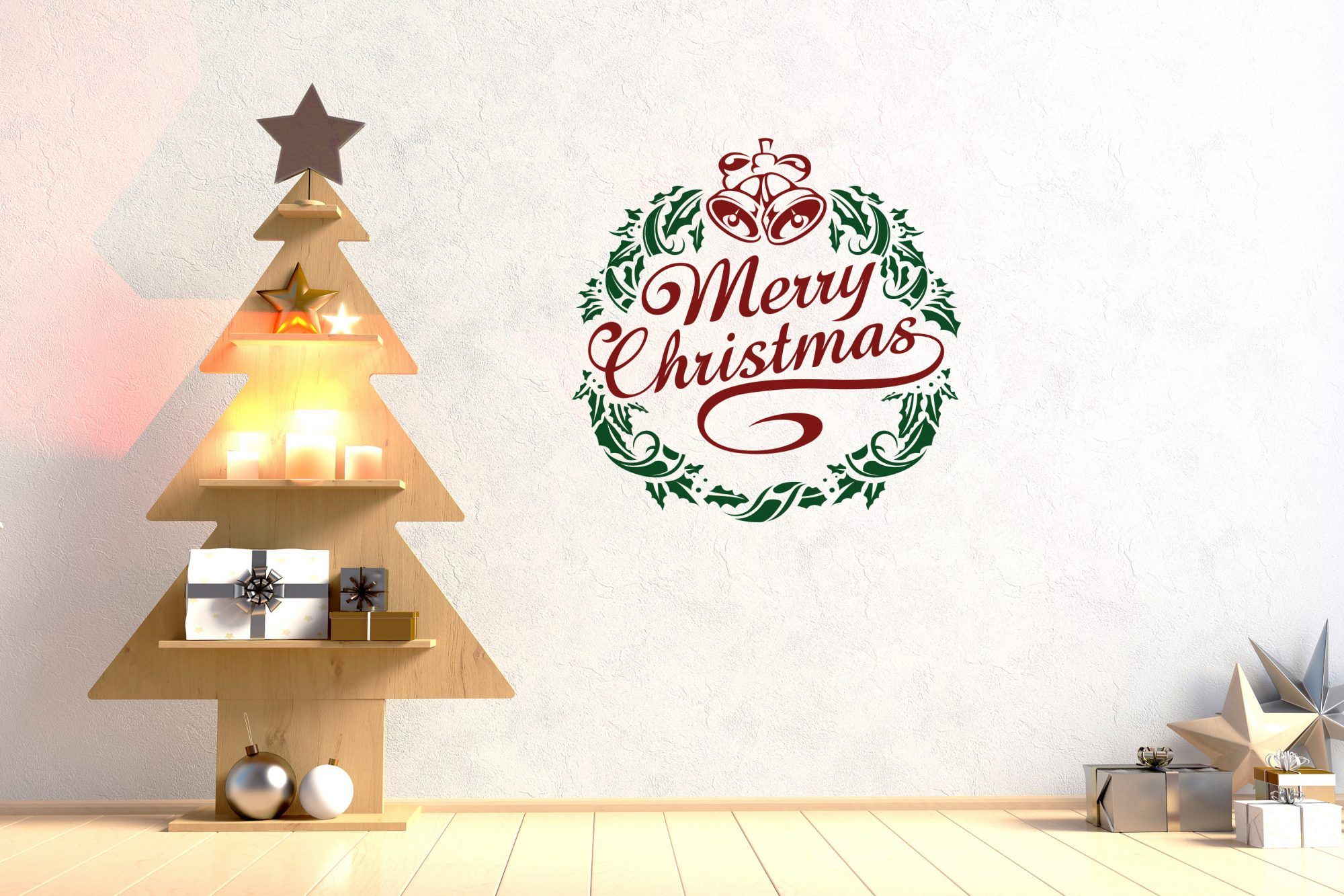 Wall Decal | Christmas Wreath and Bells - Grafix Wall Art - Made in New ...