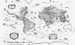 Wall Mural | Antique Map Blanco - Grafix Wall Art