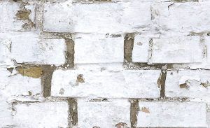 Wall Mural White Chipped Bricks - Grafix Wall Art