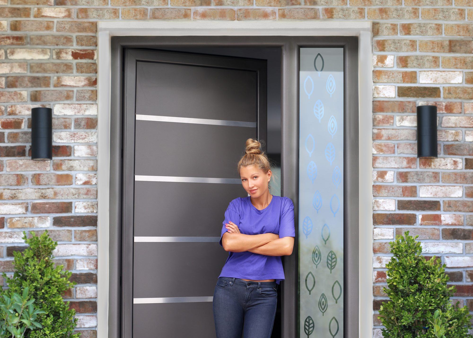 Window Privacy Film | Front Door Privacy Panel | Autumn