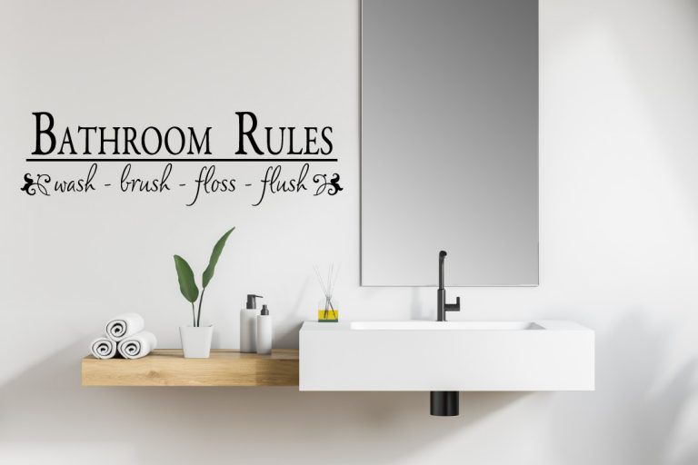 Wall Decal | Bathroom Rules - Grafix Wall Art - New Zealand Made