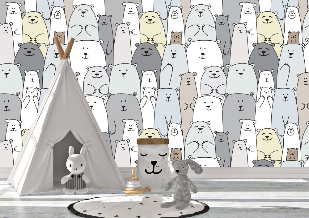 Cuddly Bears Wall Mural - Grafix Wall Art