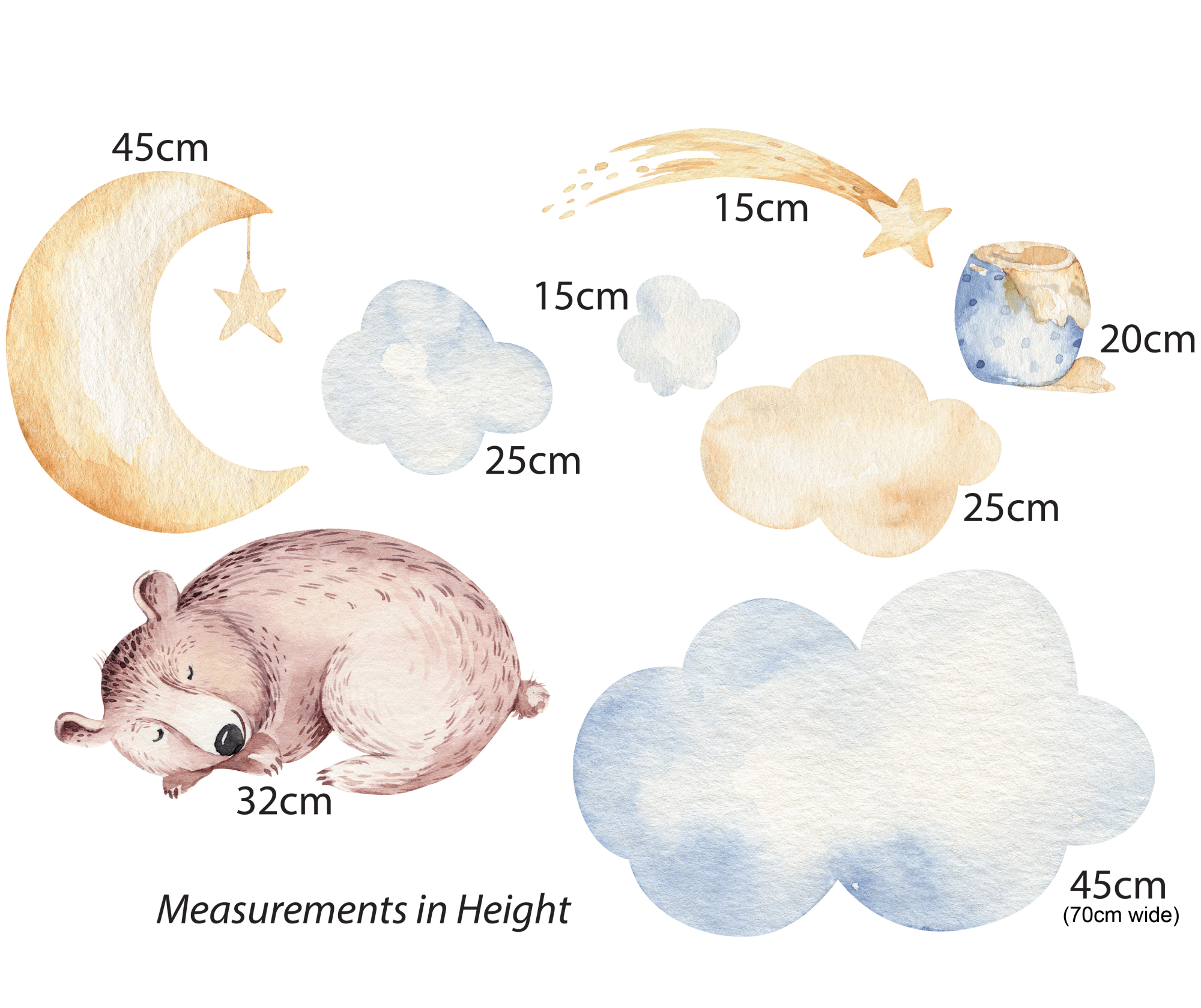 Printed Wall Decals | Sleeping Cute Animals - Grafix Wall Art