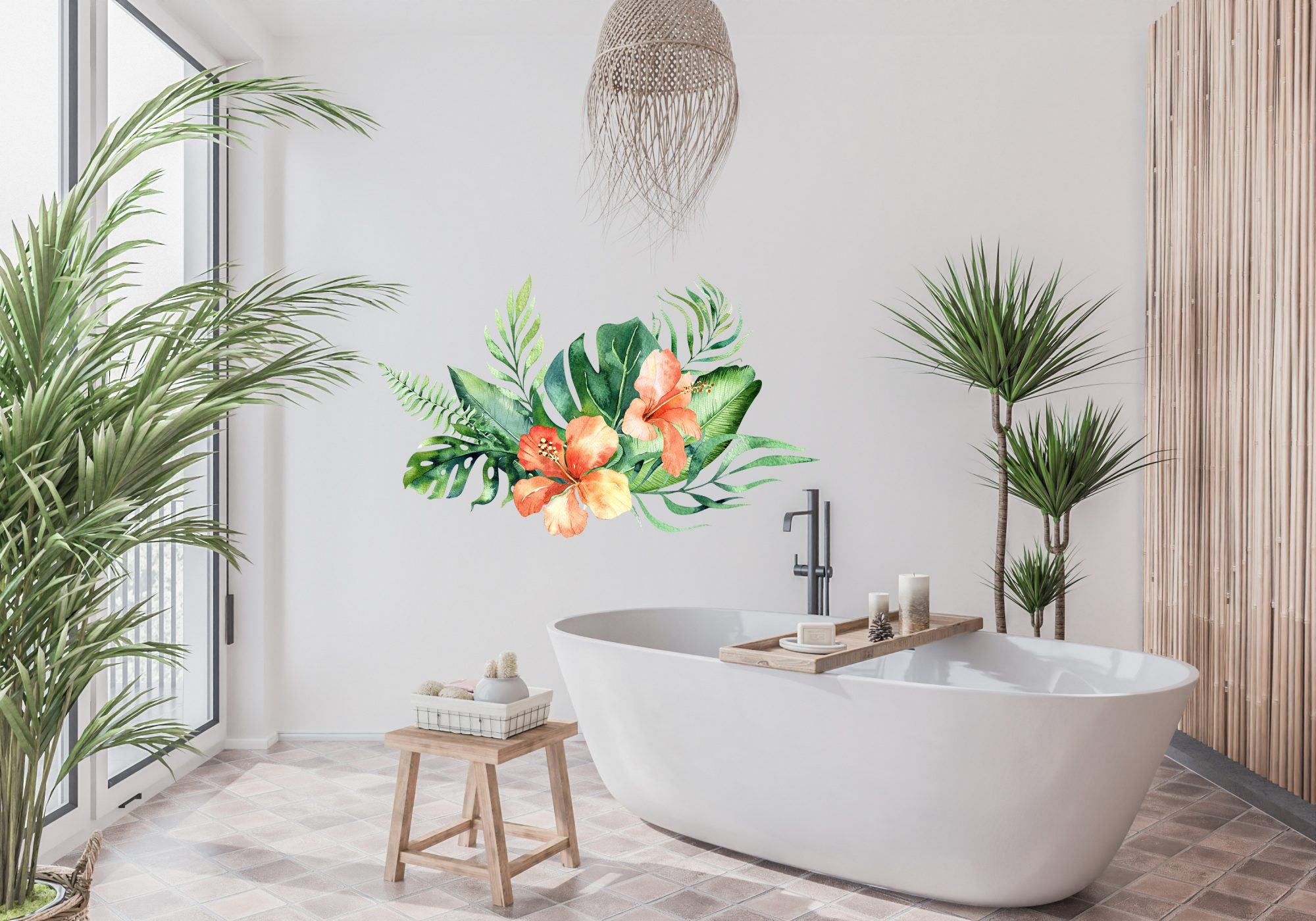 Tropical Floral Peel and Stick Wall Decals - Grafix Wall Art