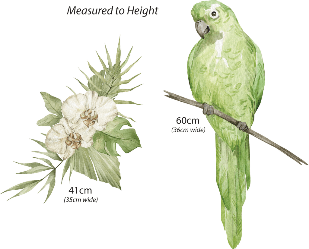 Wall Decal | Tropical Green Parrot