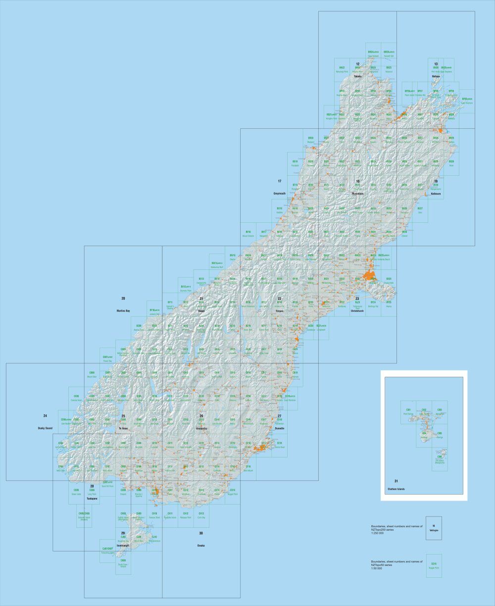 New Zealand Topographic Maps - Grafix Wall Art